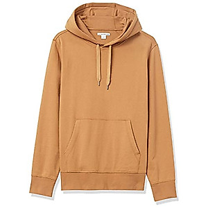 Amazon Essentials Men's Lightweight French Terry Hooded Sweatshirt, Tan, Medium