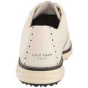 Cole Haan Women's Originalgrand Shortwing Golf Sneaker, Ivory/Black/Ivory, 8.5