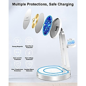 Wireless Charger for Samsung, 18W Magsafe Charger Stand, 3 in 1 Magnetic Charging Station Designed for Samsung S22 Ultra S21 S20 Z Flip 4 Z Fold 4/3 Note20, Galaxy Watch 5/5 Pro/4/3/2 & Galaxy Buds