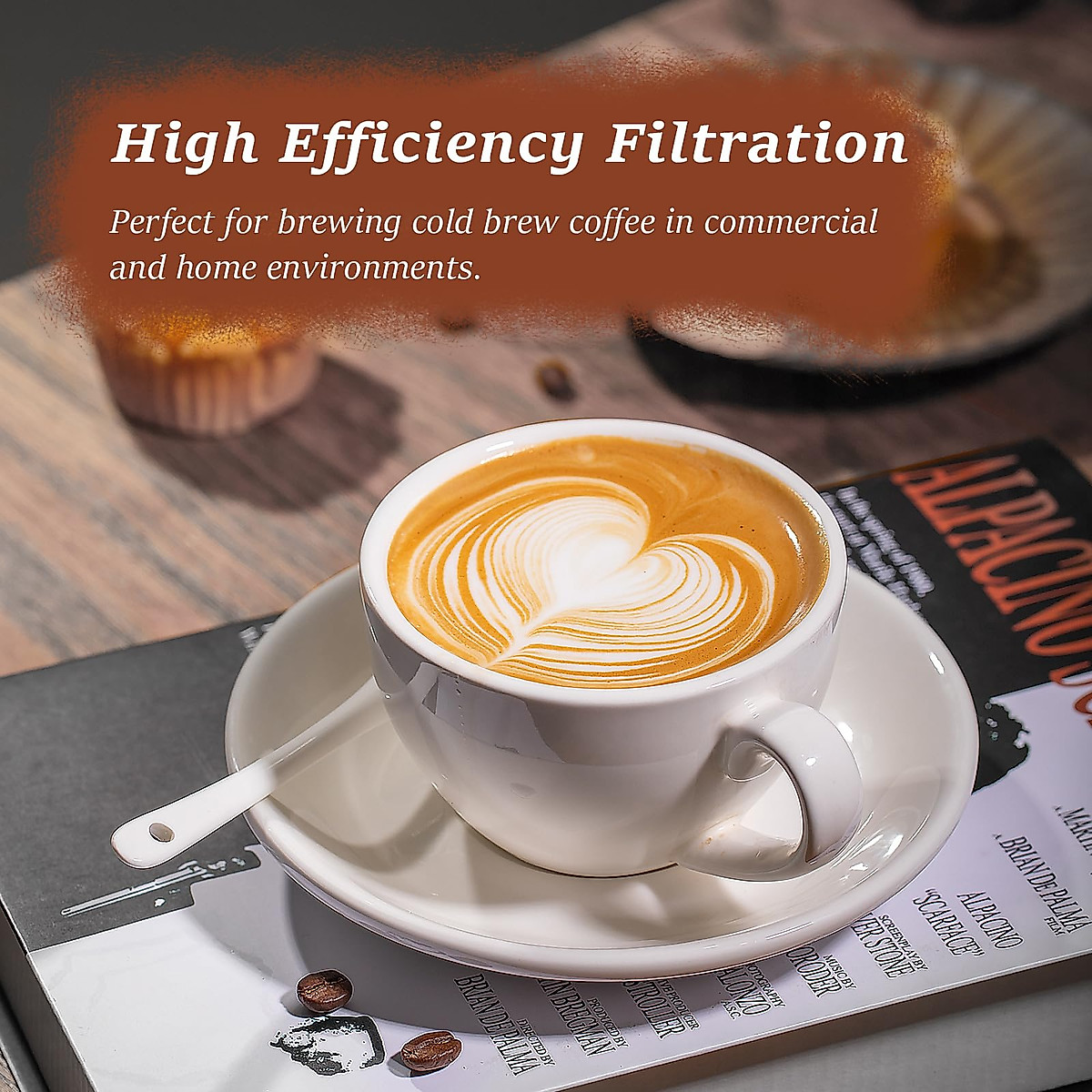 PalpitateC Cold Brew Coffee Bag Compatible with Toddy Cold Brew Systems, Mason Jars, Pitchers Cold Brew Maker, for 12" x 11" Cotton Reusable Coffee Filter Bag with Drawstring (1 Pack)