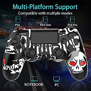 SZDILONG Wireless Controller for PS4 Gamepad Compatible with Playstation 4/Pro/Slim/PC,Double Shock/Bluetooth/Touchpad/Stereo Headphone Jack/Six-axis Motion Control/Charging Cable