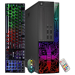 Dell Optiplex Small Desktop Computer (SFF) PC | Quad Core Intel i5 (3.2GHz) | 16GB DDR3 RAM | 512GB SSD | GeForce GT 1030 2GB GDDR5 | RGB Gaming Keyboard & Mouse | Windows 10 HDMI (Renewed)
