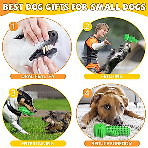 Pamlulu Christmas Dog Gifts, Dog Toys for Small Dogs Dog Toothbrush for Teething Cleaning, Rubber Dog Squeaky Toys for Puppy
