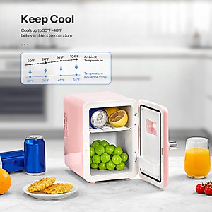 Yabano Small refrigerator KM-14-pink with handle