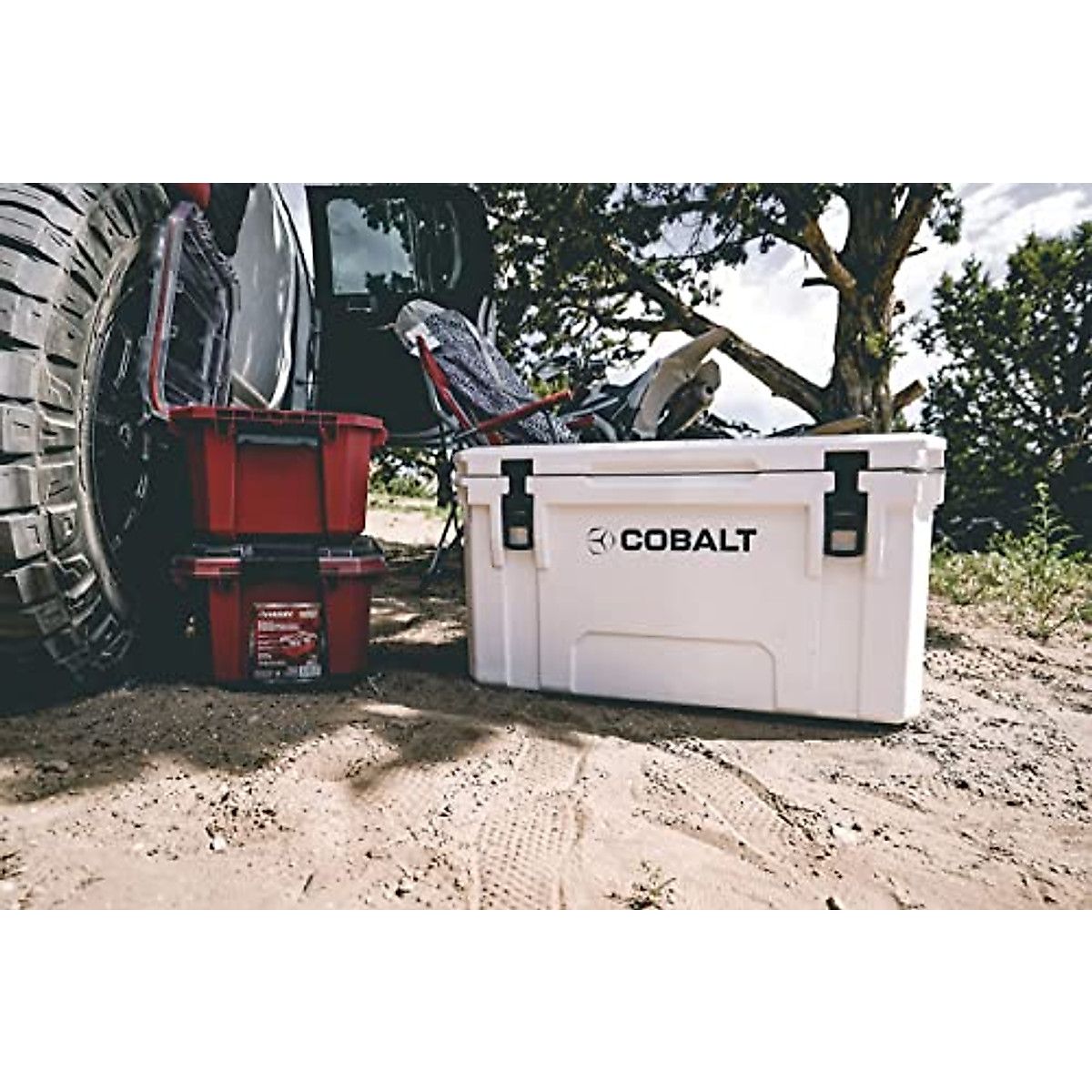 Cobalt 55 Quart Roto-Molded Super Ice Cooler | Large Ice Chest Holds Ice Up to 3 Days | (Gray)