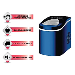 RYUUZA 26lb. Portable Countertop Ice Maker, Blue, EFIC108