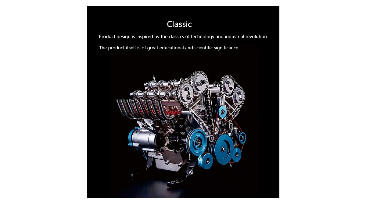 Build Your V8 Engine Model Kit - 500+ Pcs DIY Fun