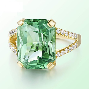 XINQI May Birthstone Ring - Green Onyx in 14k Gold - Handmade Vintage Ring - Gold Rings for Women (7)