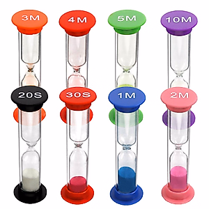 3 otters Sand Timers Set, 8PCS Sand Timers Colorful Hourslasses Sandglass Timer for Kids, Game, Sand Timers for Classroom, Cooking, Office