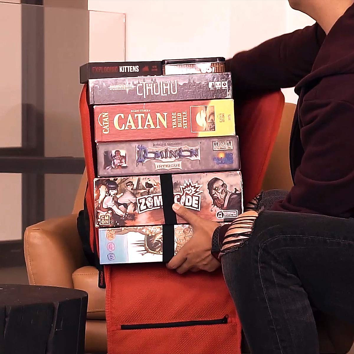 GeekOn SpacePak Board Game Backpack - A Large Capacity, Flat Folding Game Bag to Safely Transport Your Games