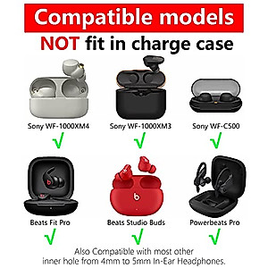 Rieyuf 6 Pairs Replacement Eartips Compatible for Beats Fit Pro/WF-C500 / WF-1000XM4 Triple Flange Ear Tips, S/M/L Silicone Gel with 4mm Connector Hole Fit for 4mm - 5mm in-Ear Earphones - Black