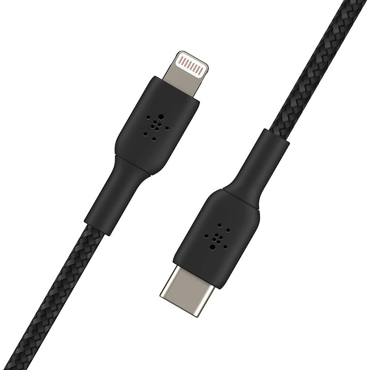 Belkin BoostCharge Nylon Braided USB C to Lightning Cable 3.3ft/1M - MFi Certified 18W Power Delivery iPhone Charger Cord - Apple Charger USB C Cable - Fast Charging for iPhone 14, iPhone 13 - Black