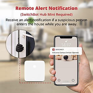 SwitchBot Door Alarm Contact Sensor - Smart Home Security Wireless Window Alarm and Door Sensor, Add SwitchBot Hub Mini to Make it Compatible with Alexa