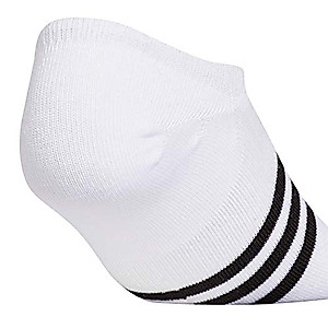 adidas womens Superlite Super No Show Socks (6-Pair), White/Cool Light Heather/Black, Medium