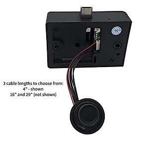 Lock Connection Fingerprint - Black Bezel Biometric Cabinet Lock F-B32. (F-B32-29- 29" Cable Length)