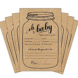 30 Pack Baby Shower Advice Cards- Kraft Advice and Prediction Cards for Gender Neutral Baby Shower Games