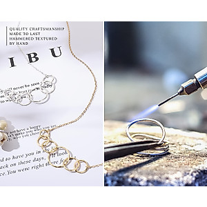 HOPE LOVE SHINE 60th Birthday Gift for Women, Mom, Wife, Sister - 60th Birthday Necklace, Jewelry 17+2", Sterling Silver, 6 Interlocking Rings