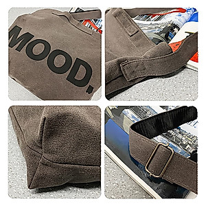 Canvas Messenger Vintage Bag Alt Emo Crossbody Bag Goth Punk Shoulder Satchels Harajuku Grunge Handbag (Camel)