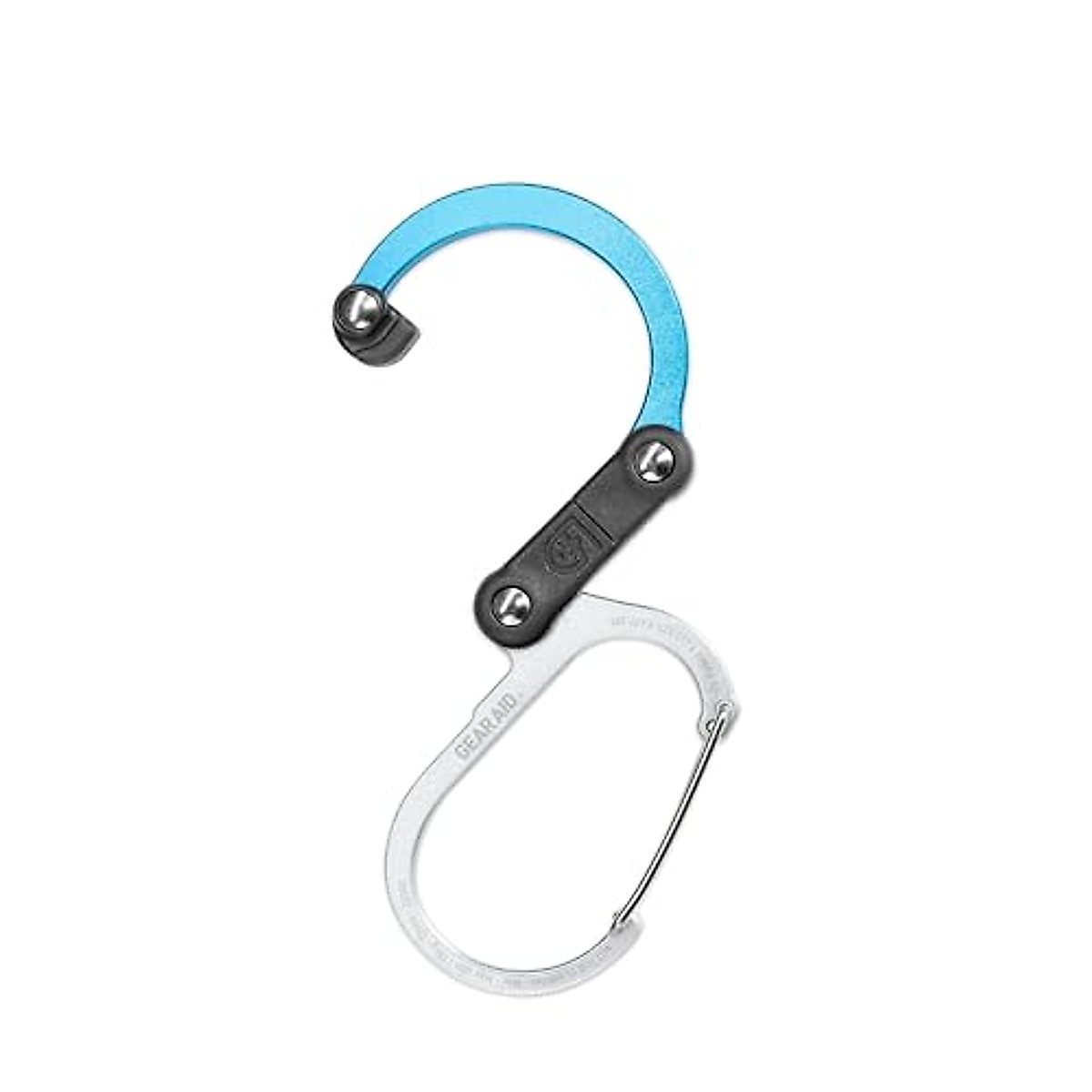 GEAR AID HEROCLIP Carabiner Clip and Hook (Mini) for Travel, Luggage, Purse and Small Bags, Blue Steel