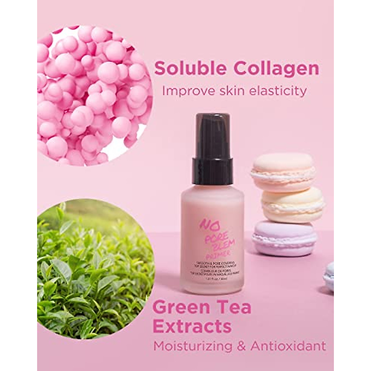 TOUCH IN SOL No Pore Blem Primer 1.01 fl.oz - Pore Minimizing, Sebum and Shine Control - Pore Filler Blurring Primer Before Makeup – Hydrates & Smooths Skin – With Collagen and Green Tea Extracts