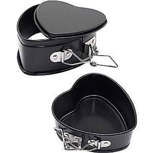 4-Inch Springform Pans Set, 4 Pack Non-Stick Cheesecake Pan, Leakproof Cake Pan, Removable Bottom Baking Pans, for Mini Cake, Pizzas and Quiches, Cheesecakes, Birthday Cake, Heart Shape