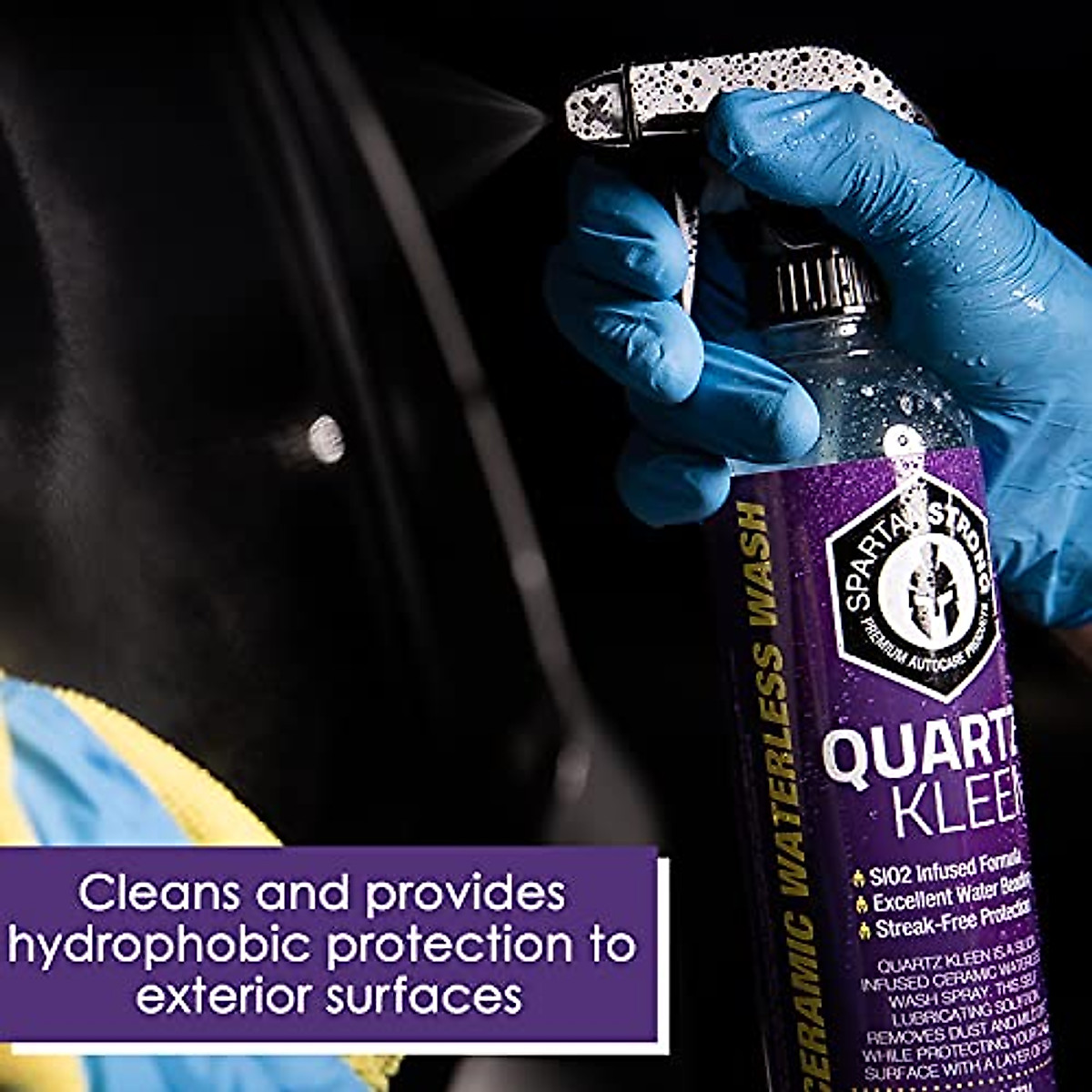 SPARDIANT Premium SiO2 Car Wax Spray, Ceramic Coating Spray, Hydrophobic Paint Sealant, Waterless Car Wash Wax & Polish Detailing Spray 16 Oz Bottle