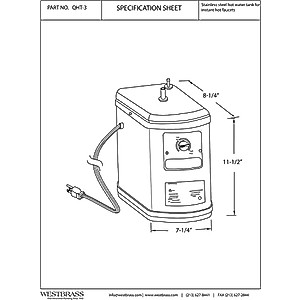 Westbrass D2051HFP-07 Hot Water Dispenser, 10", Satin Nickel