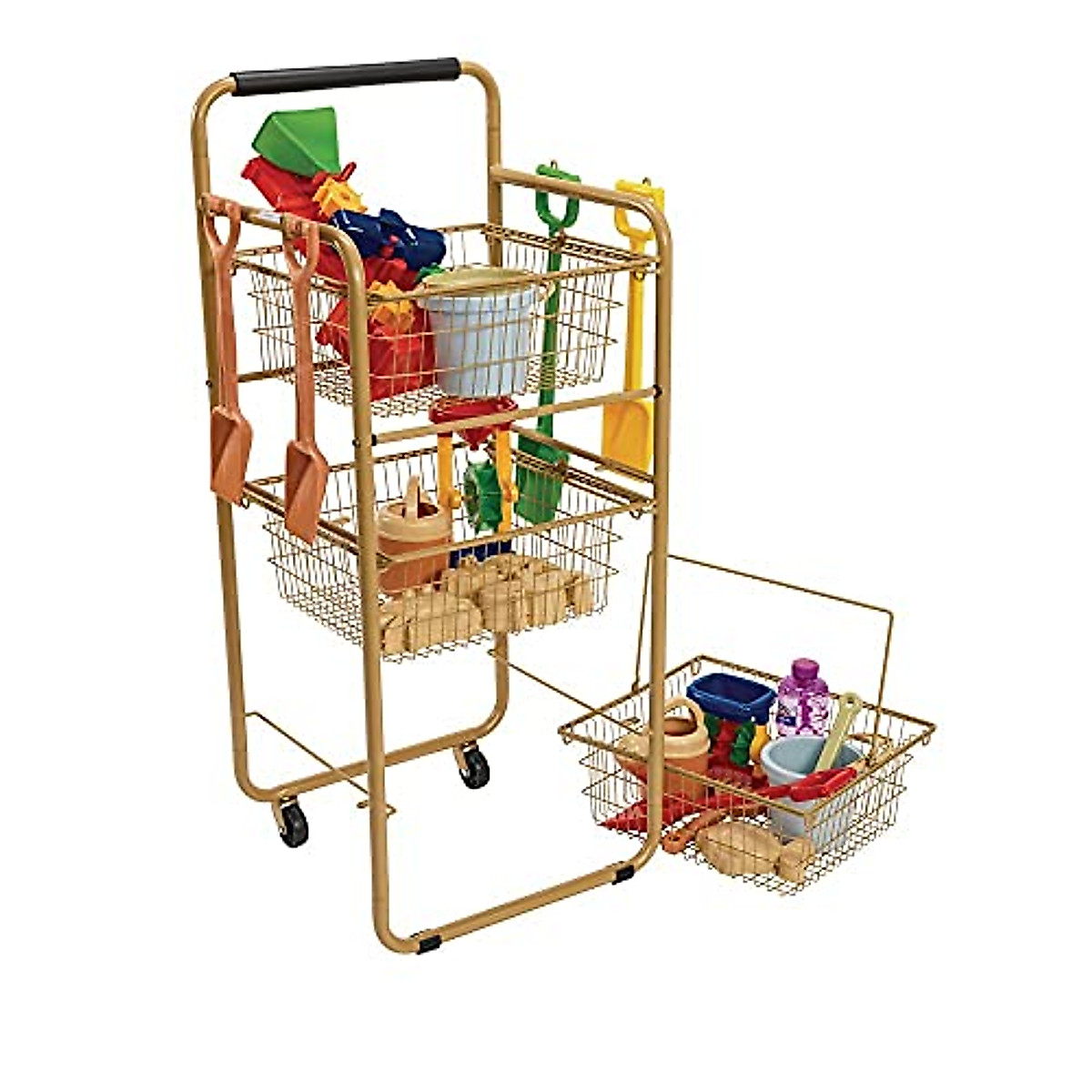 Excellerations Outdoor Storage Cart with Removable Baskets, Mobile Tip-Proof Cart, Indoor-Outdoor, Versatile and Compact Storage, Simple Assembly, Easy to Clean (Item # STORCART)