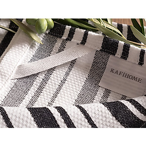 KAF Home Kitchen Towels, Set of 6, Black & White, 100% Cotton, Machine Washable, Ultra Absorbent