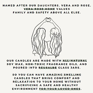 Vera Rose Home Sage & Citrus Scented Soy Candle Long Burning Highly Scented Candles 60+ Hours Clean Burning White Natural, Christmas Gift Odor Eliminating Candle Safe for Pets 12oz Jar Candle