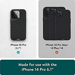 Mous - Case for iPhone 14 Pro - Carbon Fiber - Limitless 5.0 - Protective iPhone 14 Pro Case MagSafe Compatible - Shockproof Phone Cover