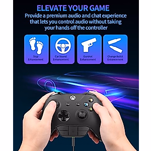 Stereo Headset Adapter with Original IC Chip Headphone Attachments Accessories for Xbox One & Series X|S & Elite Controller Series 1 2 - Adjust Audio Balance (Game Sound & Voice Chat), Volume, Mic
