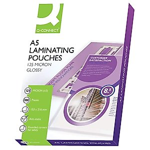 Q-Connect Laminating Pouch A5 125micron Pack of 100 KF04108