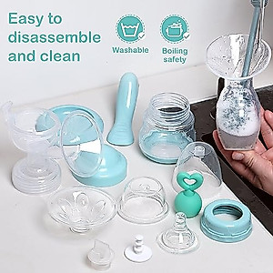 BumbleBee Manual Breast Pump Collector for Breastfeeding Combo- Silicone Milk Collector, Hand Pump Breast Pump 5oz/150ml with Compatible Nipple, Cap, Silicone Stopper and Storage Bag