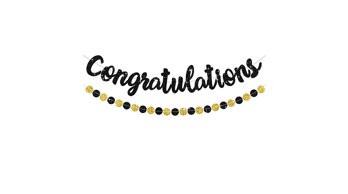 BEISHIDA Black Congratulations Banner(NO-DIY),2024 Graduation Banners ...