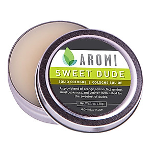 Aromi Solid Cologne | Spicy, Citrus Men's Fragrance, Oakmoss Scent, Vegan, Cruelty-free, Father's Day Gift Idea, Travel, Alcohol-free (Sweet Dude)