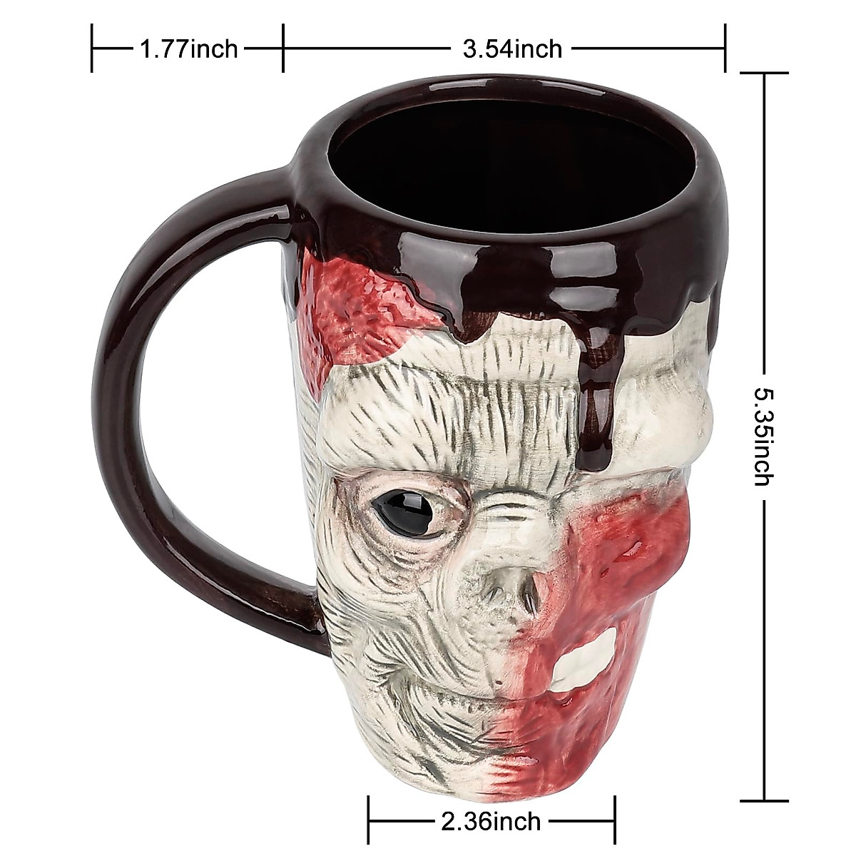 Kpuplol Halloween Mug, Zombie Themed Scaring Mug, Creepy Coffee Tea Ceramic Cup with Handle, Decoration and Novelty Gift for Men & Women for Horror Lover