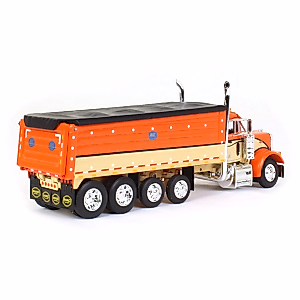 DCP Products 1/64 Orange & Tan Peterbilt 379 w/ Quad-Axle MAC Dump Body 60-1348