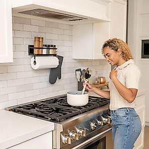 Magnetic Spice Racks for Refrigerator- Spice Rack Organizer with Iron Paper Towel Holder