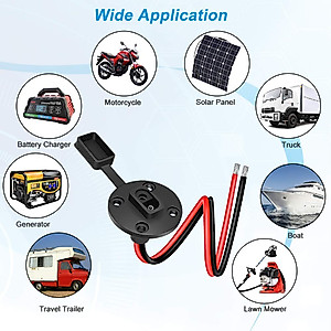 NEWZINIU SAE Connector SAE Power Socket Sidewall Port, SAE Cable Quick Connect Panel Mount Universal Flush-Mountable Connector for Solar Generator Battery Charger with 8 Screws(2 Pack)