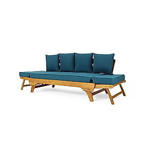 Christopher Knight Home 317016 Serene Daybed, Dark Teal + Teak + Khaki