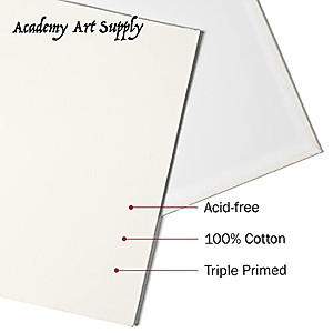 Academy Art Supply Canvases Panels 10 x 10 inch - 100% Cotton Artist Blank Canvas Board for Painting, Pre-gessoed, Primed, Acid-Free Canvas Panels, Perfect for Acrylic and Oil Painting, Pack of 12