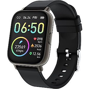 Smart Watch for Men Women, 5ATM Waterproof Fitness Tracker Smartwatch with Heart Rate Blood Pressure Sleep Monitor Step Calories Counter Outdoor Smart Watches for Android iOS Phones 24 Sports Model