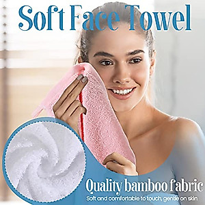 100 Pcs Bamboo Washcloths Towel Bulk 10 x 10 Inch Baby Wash Cloth for Bathroom Soft Quick Drying Bamboo Towels Face Towel for Washing Face Body Reusable Absorbent Washcloths