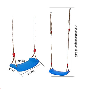 IFOYO Tree Swing Seat, Swing Set Accessories for Kids Outdoor Play Playground Trees, Children Outdoor Plastic Swingset for Little Tikes, Outdoor & Indoor Seat and Swing Comfortable for Kids, Blue