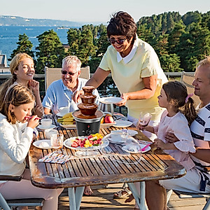 Chocolate Fondue Fountain,Chocolate Melt Dipping Machine Warmer.1.2 Pound,3 Tier Mini Chocolate Fountain Melting Tower for Children's Christmas Party, Family Gathering,Wedding,Mother's Day(Dark Black)