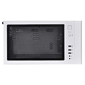 Thermaltake S100 Tempered Glass Snow Edition Micro-ATX mini-Tower Computer Case with 120mm Rear Fan Pre-Installed CA-1Q9-00S6WN-00, White