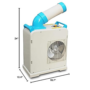 TurquoPower PAC6000 Industrial Class Portable Spot Air Conditioner with Top Evaporator, 6130 Btu/h Cooling Capacity, 115V, 1 Phase