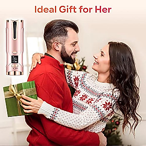 Upgraded Automatic Curling Iron, Cordless Auto Hair Curler with 6 Temps & Timers, Rechargeable & Portable Rotating Curling Wand Styling Tool, Built-in 5000mAh Battery