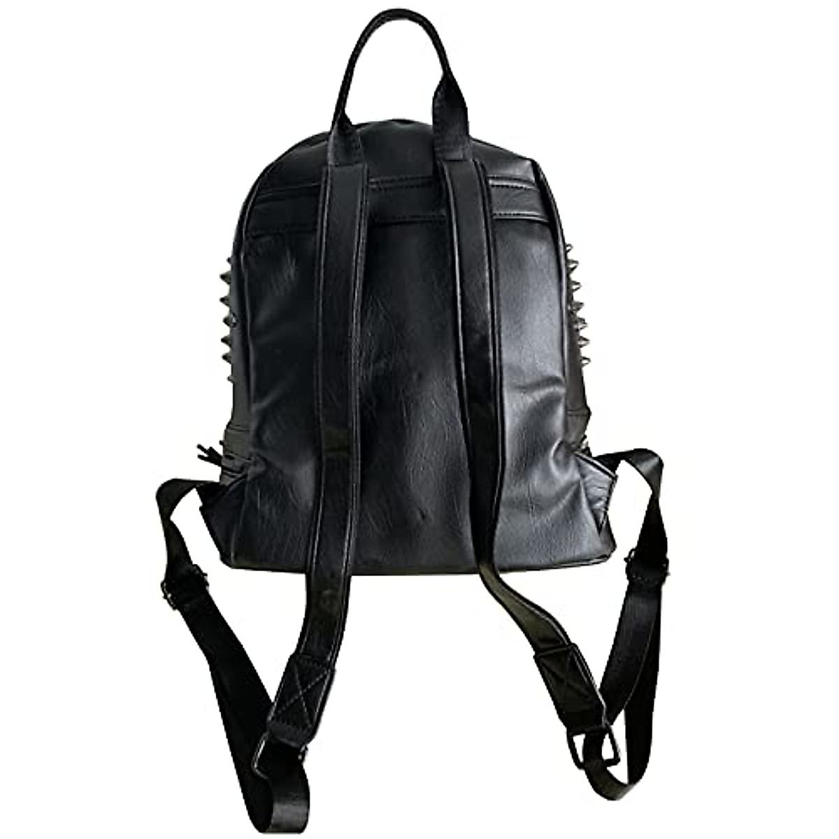 Women Skull Backpack Rivet Studded Fashion Daypack Gothic Purse Tassel Zipper (Slivet Round Rivet)